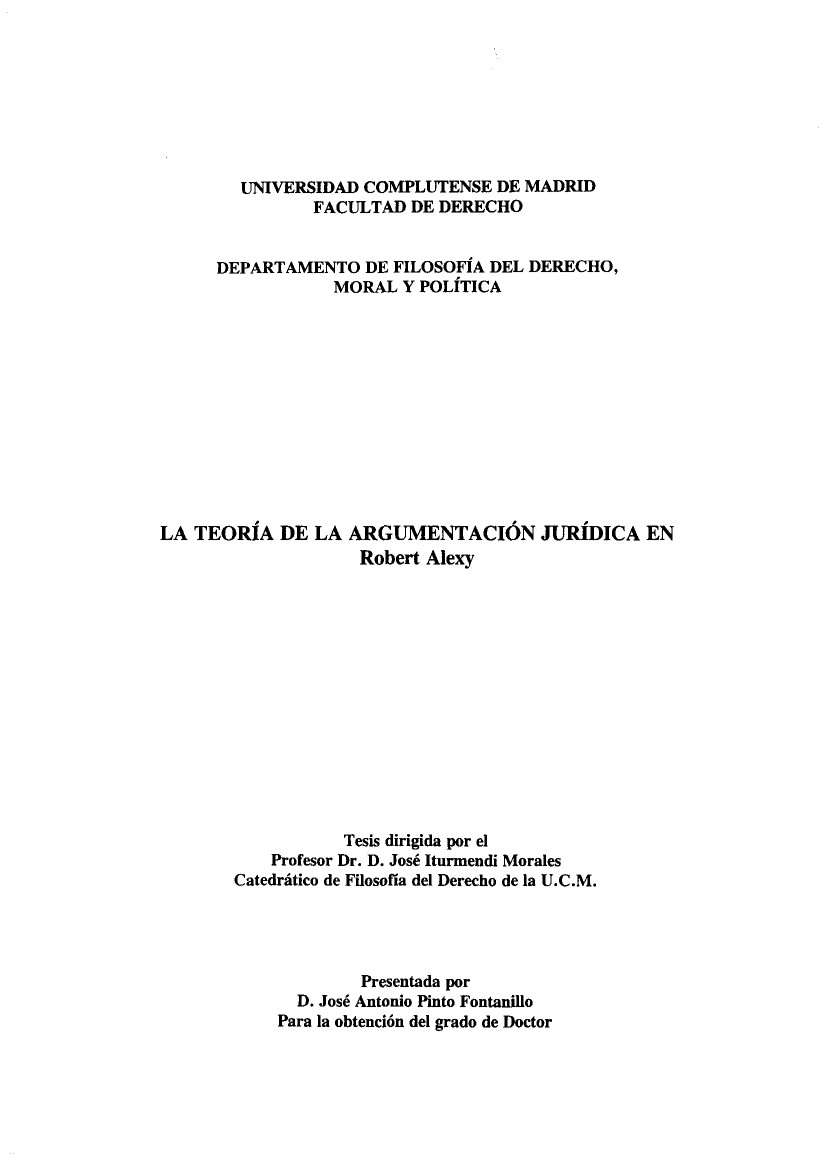 La teoría de la argumentación jurídica en Robert Alexy | Juspedia